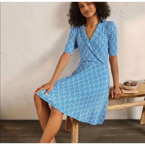 Boden | Dresses | Boden Fixed Wrapjersey Dress Moroccan Bluespot | Poshmark